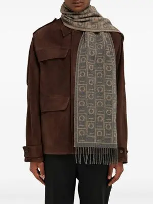 FERRAGAMO Monogram Scarf - Grey