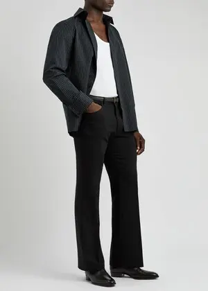 Saint Laurent Stripe Cotton Shirt - Black