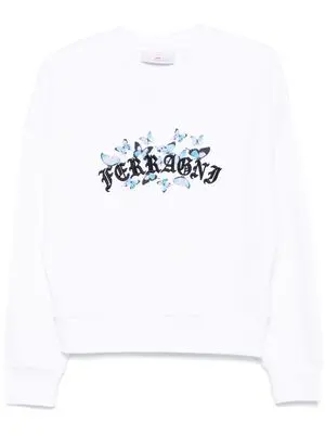 CHIARA FERRAGNI Gothic Butterflies Sweatshirt - White