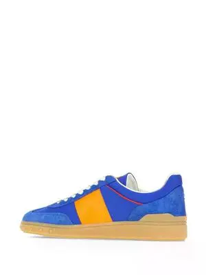 Valentino Garavani Upvillage Low Top Sneakers In Crust Leather And Nylon - Blue