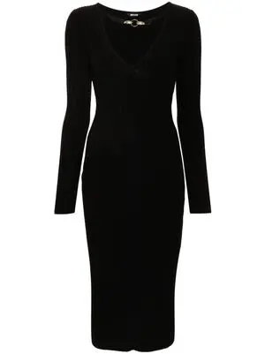 Just Cavalli V-neck Knit Midi Dress