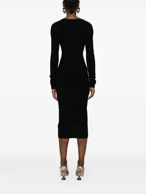 Just Cavalli V-neck Knit Midi Dress