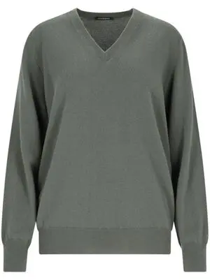 CANESSA Cashmere V-neck Sweater - Green