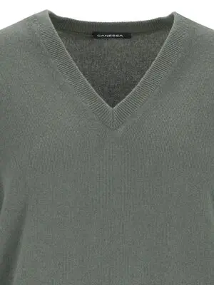 CANESSA Cashmere V-neck Sweater - Green