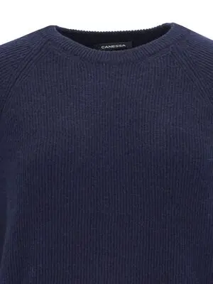 CANESSA Cashmere Crew Neck Sweater - Blue