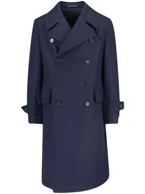 Caruso Double Breasted Coat - Blue