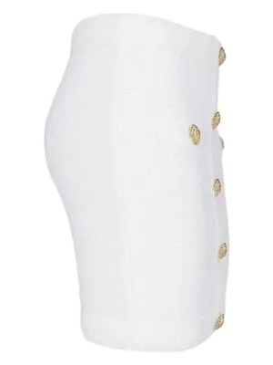Balmain Bouclé Mini Skirt - White