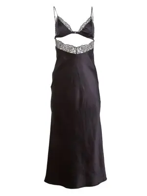 FLEUR DU MAL Rose Beaded Slip Dress