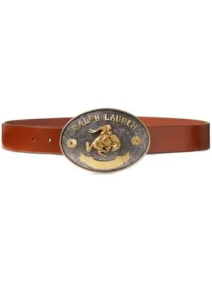Ralph Lauren Rodeo-buckle Leather Belt - Brown