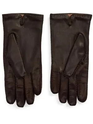 Ralph Lauren Purple Label Leather Gloves - Brown