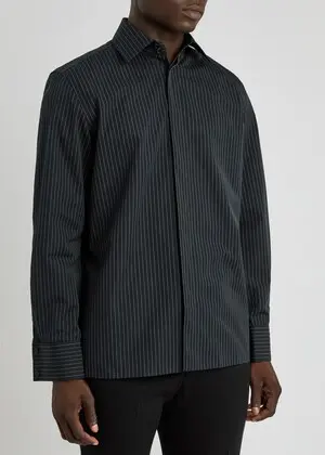 Saint Laurent Stripe Cotton Shirt - Black