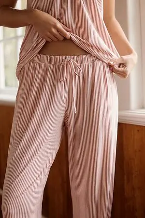Eberjey Gisele Cami & Pants Pajama Set - Red Stripe