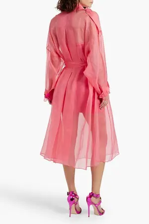 Dolce & Gabbana Belted Silkchiffon Trench Coat
