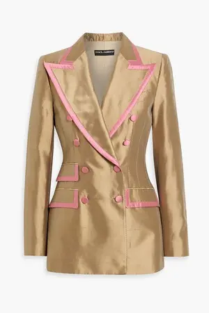 Dolce & Gabbana Double-breasted Silk-shantung Blazer