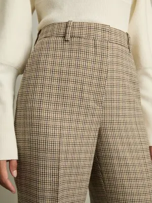 REISS Vida Wool Houndstooth Trousers