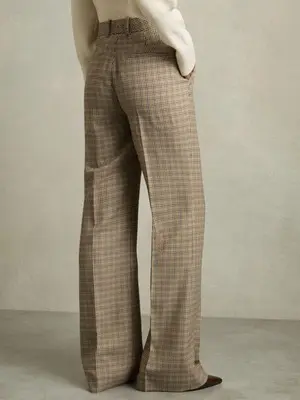 REISS Vida Wool Houndstooth Trousers