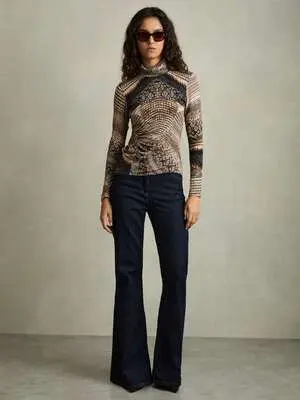 REISS Naomi Snake-print Top