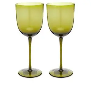 FERM LIVING Host White Wine Glasses Set Of 2 - Moss Green