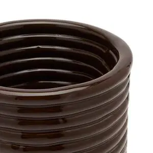 FERM LIVING Corduroy Ceramic Vase - Dark Brown