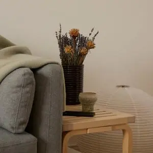 FERM LIVING Corduroy Ceramic Vase - Dark Brown