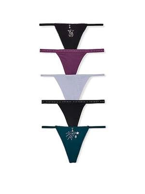 Victoria's Secret 5-pack Stretch Cotton V-string Panty - Print
