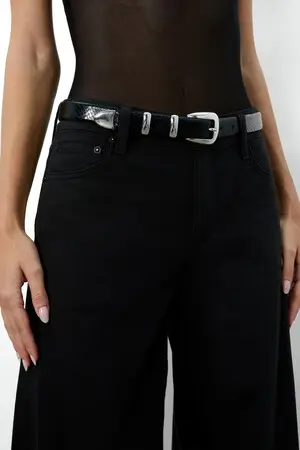Alice + Olivia Alice + Olivia Hayden Leather Belt Metallic