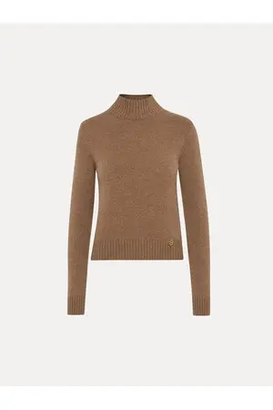 Oscar De La Renta Oscar De La Renta O Flower Cashmere Pullover - Gold