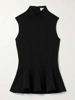 SALON 1884 Ismay Paneled Peplum Turtleneck Top