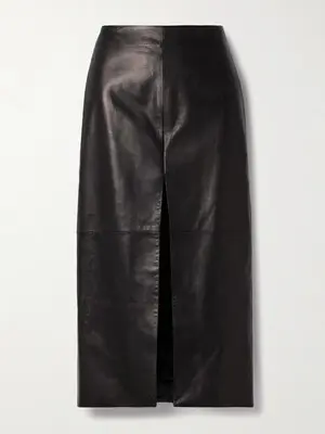 SALON 1884 Darby Leather Midi Skirt