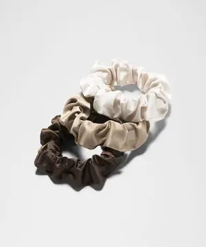 Lululemon Satin Scrunchies - Walnut Crunch/wacky Khaki/light Ivory