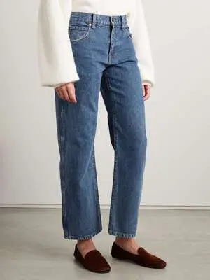 Khaite Kerrie Distressed Straight-leg Jeans - Blue