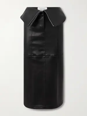 Alexander McQueen Paneled Leather Midi Skirt