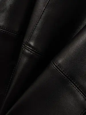 Alexander McQueen Paneled Leather Midi Skirt