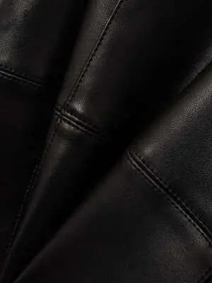 Alexander McQueen Paneled Leather Midi Skirt