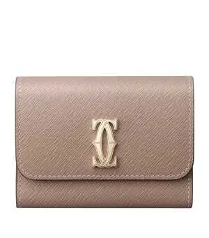 Cartier Leather C De Mini Wallet - Beige
