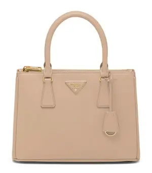Prada Medium Leather Galleria Top-Handle Bag Neutral