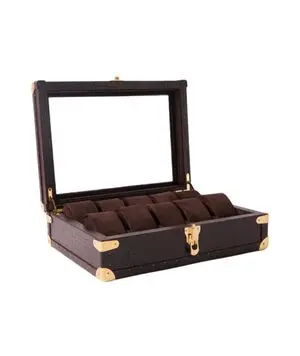 RAPPORT LONDON 10-piece Croc-effect Leather Watch Box - Brown