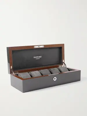 RAPPORT LONDON Carbon Fiber And Wood Five-piece Watch Box - Gray