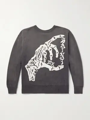 SAINT MXXXXXX Distressed Printed Sweatshirt
