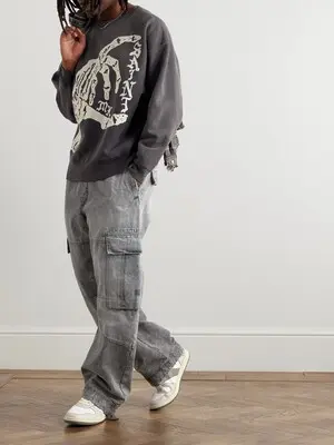 SAINT MXXXXXX Distressed Printed Sweatshirt