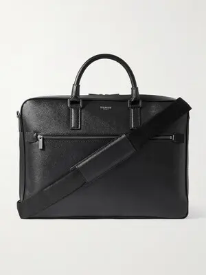 SERAPIAN Evoluzione Cross-grain Leather Briefcase - Black