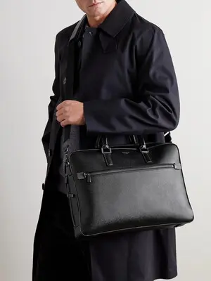 SERAPIAN Evoluzione Cross-grain Leather Briefcase