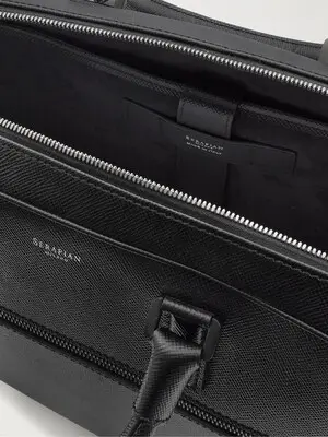 SERAPIAN Evoluzione Cross-grain Leather Briefcase