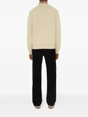 Burberry Check-patch Cotton Sweatshirt - Neutrals
