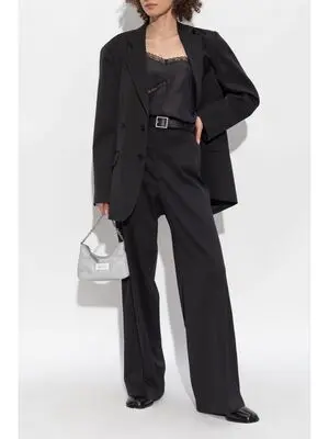 MAISON MARGIELA Single-stitch Logo Trousers - Black