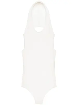 COURREGES Illusion Hooded Bodysuit - White