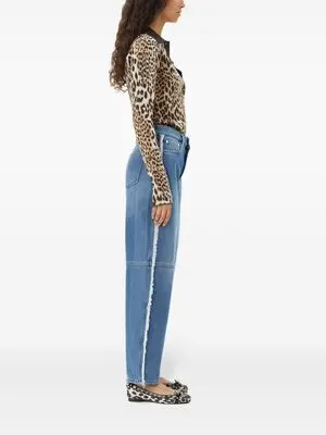 GANNI Leopard Print Long Sleeve Top - Brown