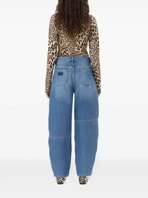 GANNI Leopard Print Long Sleeve Top - Brown