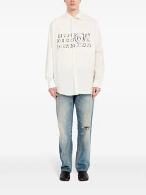 MAISON MARGIELA Asymmetric Cotton Shirt - Neutrals
