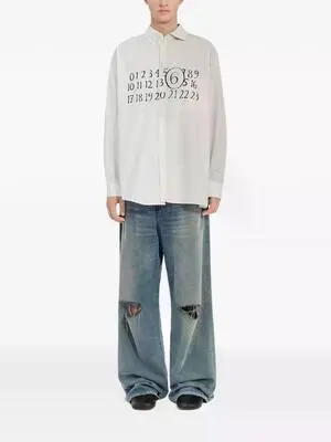 MAISON MARGIELA Numeric Asymmetric Shirt - Neutrals